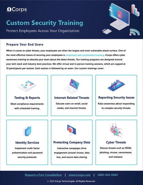 Datasheet: iCorps Cybersecurity Awareness Training